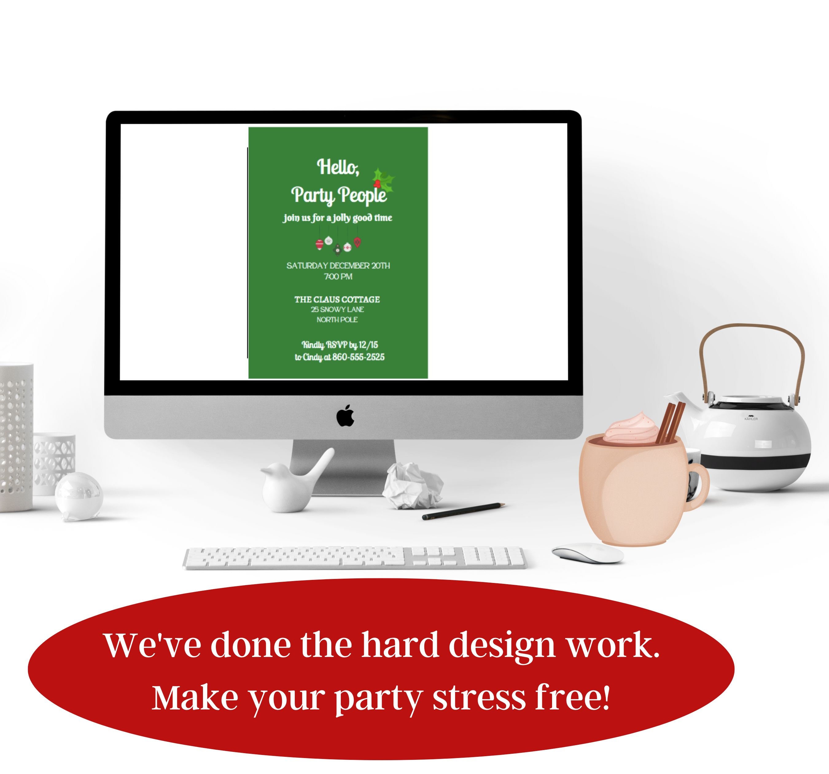EDITABLE CHRISTMAS Party Invitation Template | Hello Party People ...