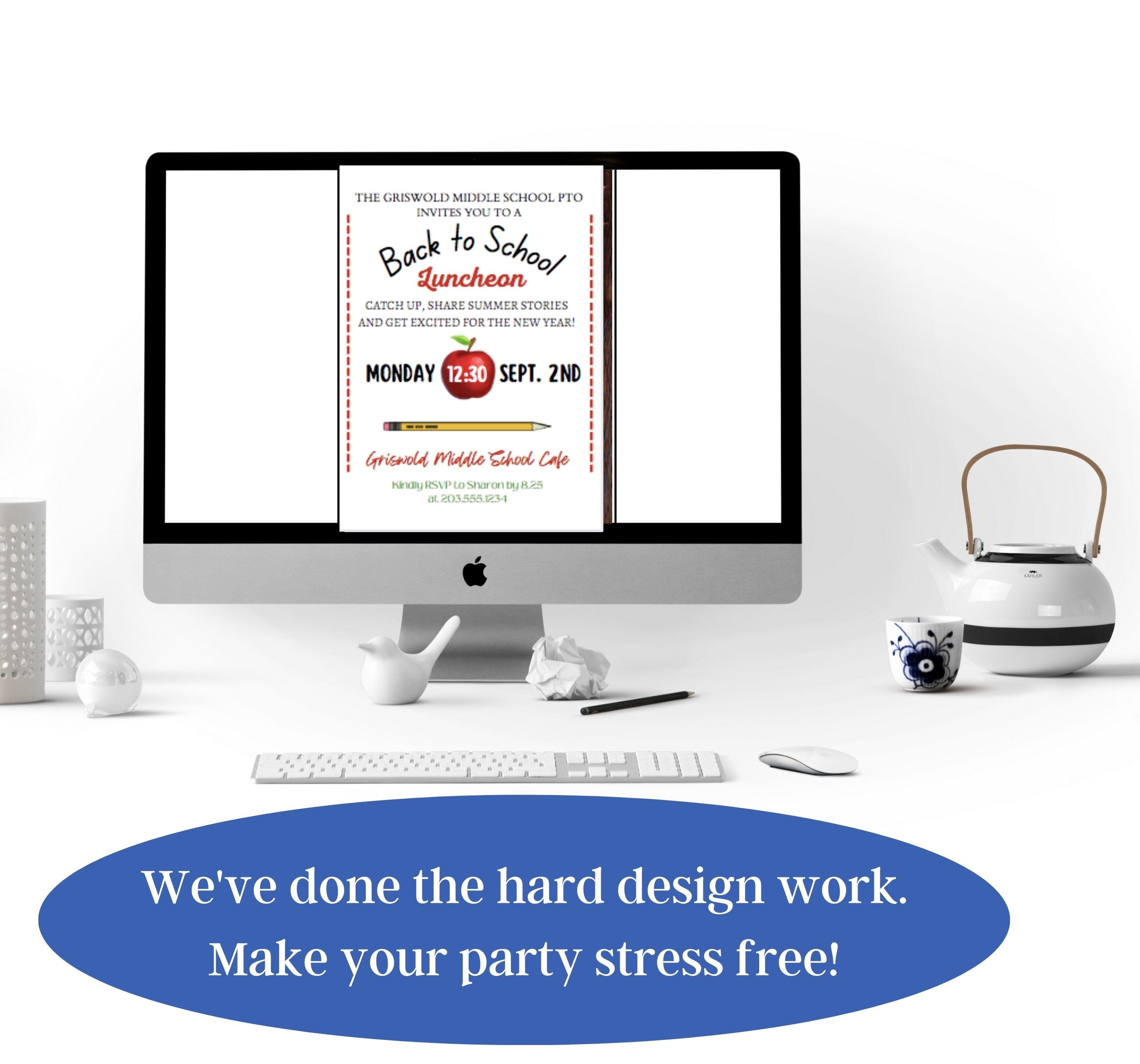 EDITABLE Back to School Luncheon Template | Staff Party Invitation ...