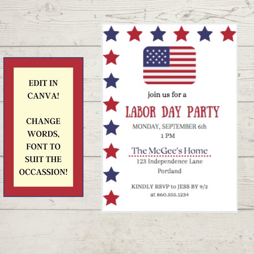 EDITABLE End of Summer BBQ Invitation Labor Day Download - Etsy