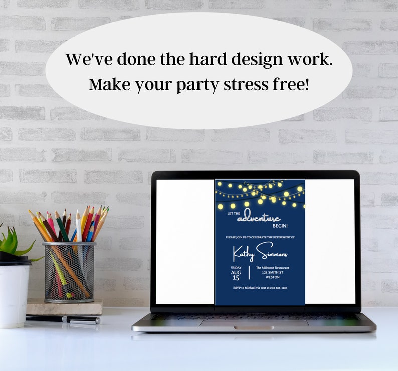 EDITABLE RETIREMENT PARTY Email Template | Customize | Instant Download ...