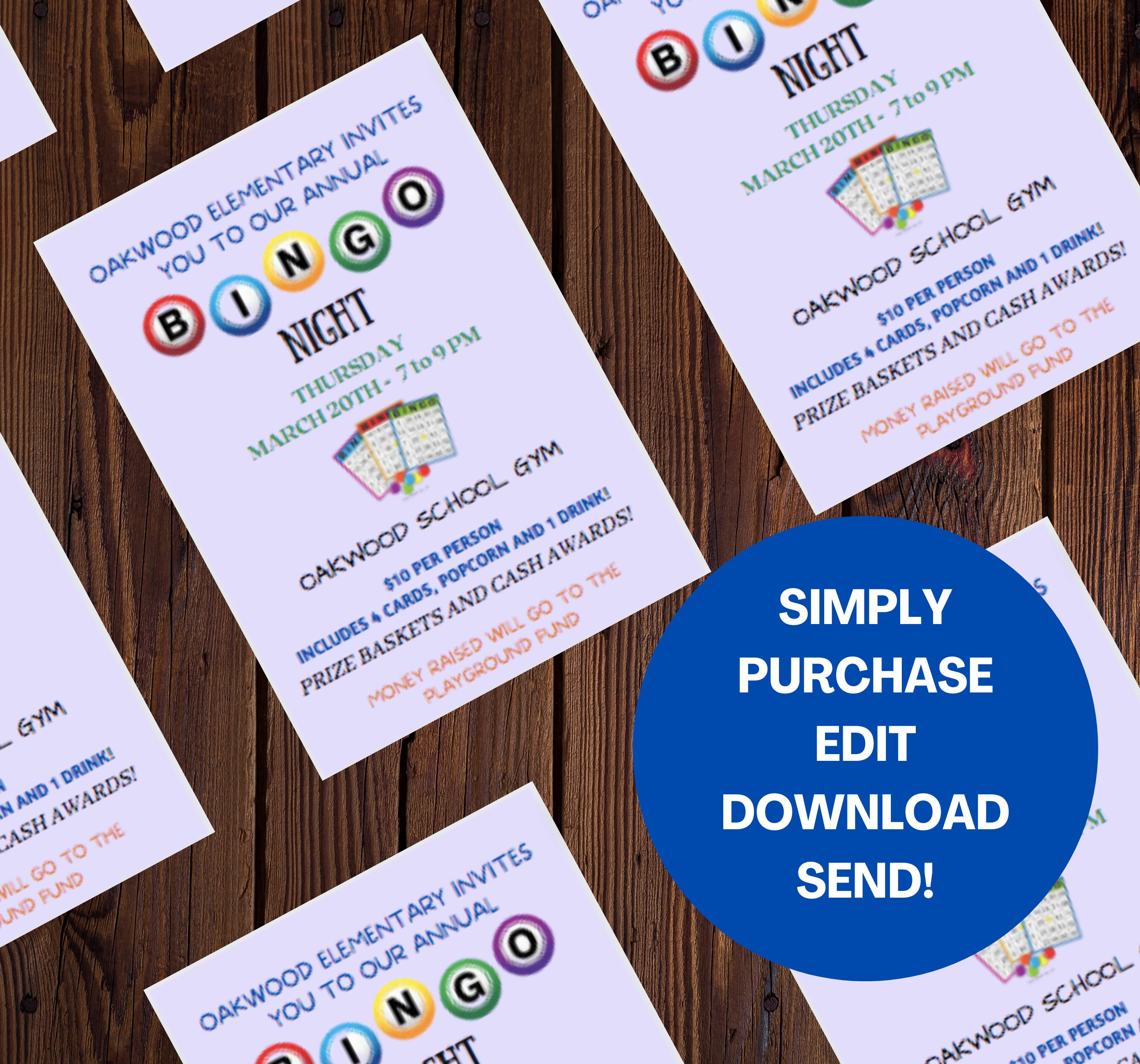 Editable BINGO FUNDRAISER Template | Pto Invitation | Fundraise ...