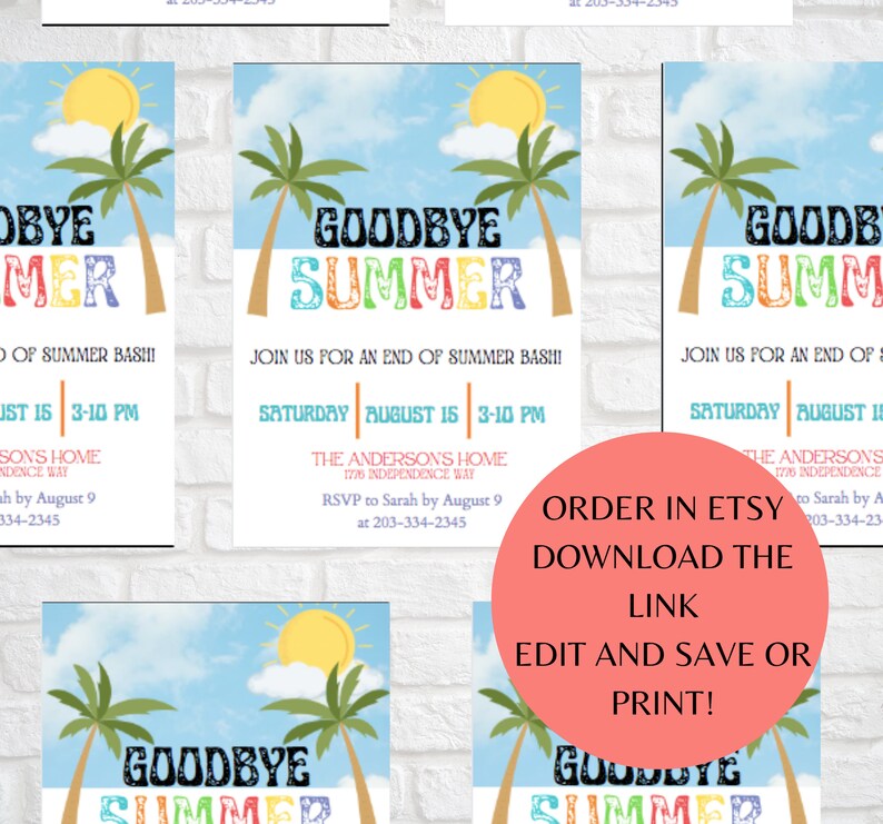 End of Summer Invitation Template | BBQ | Cook-out Party Invite ...
