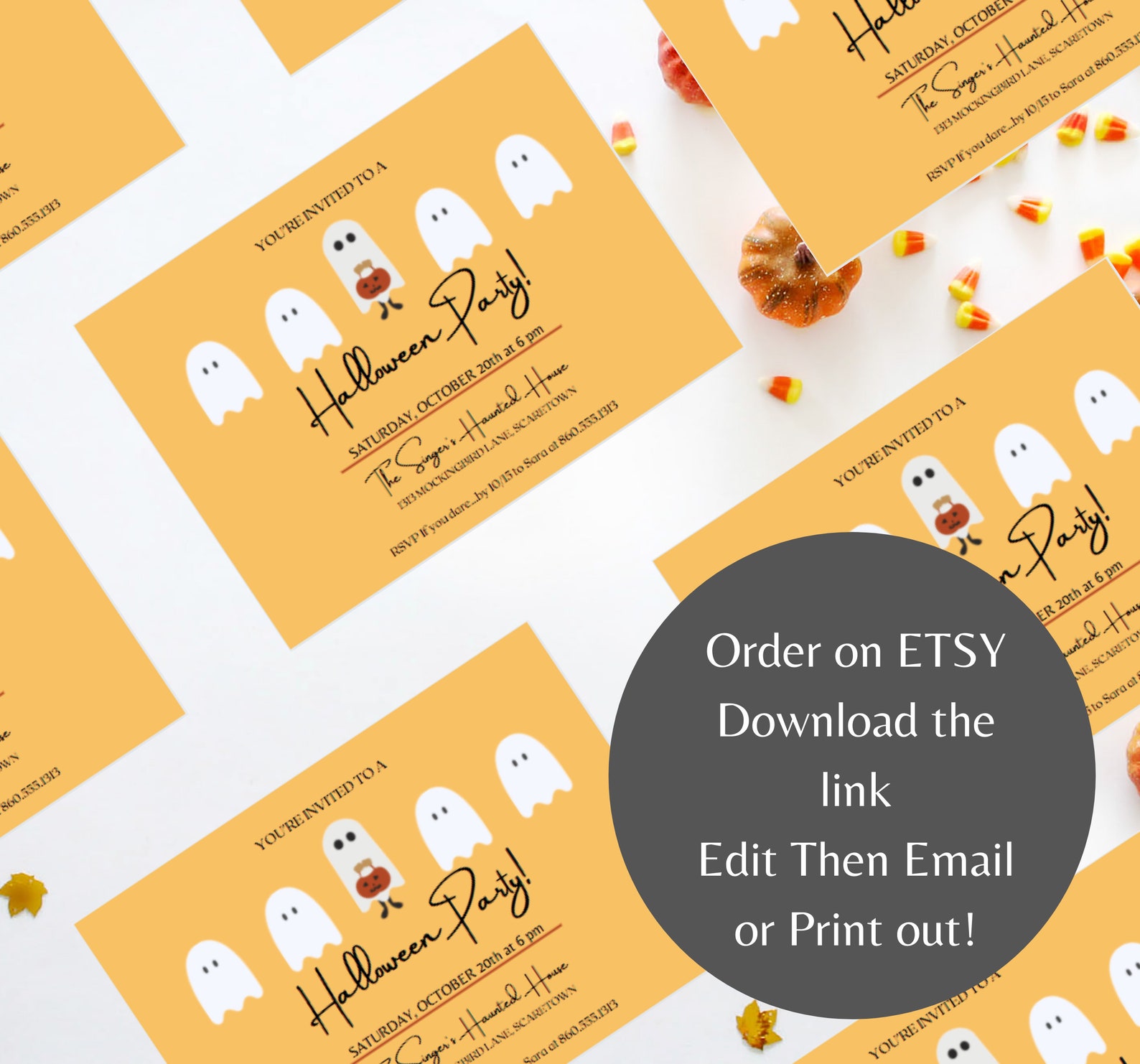 EDITABLE HALLOWEEN PARTY Invitation! | Halloween | Canva Template ...