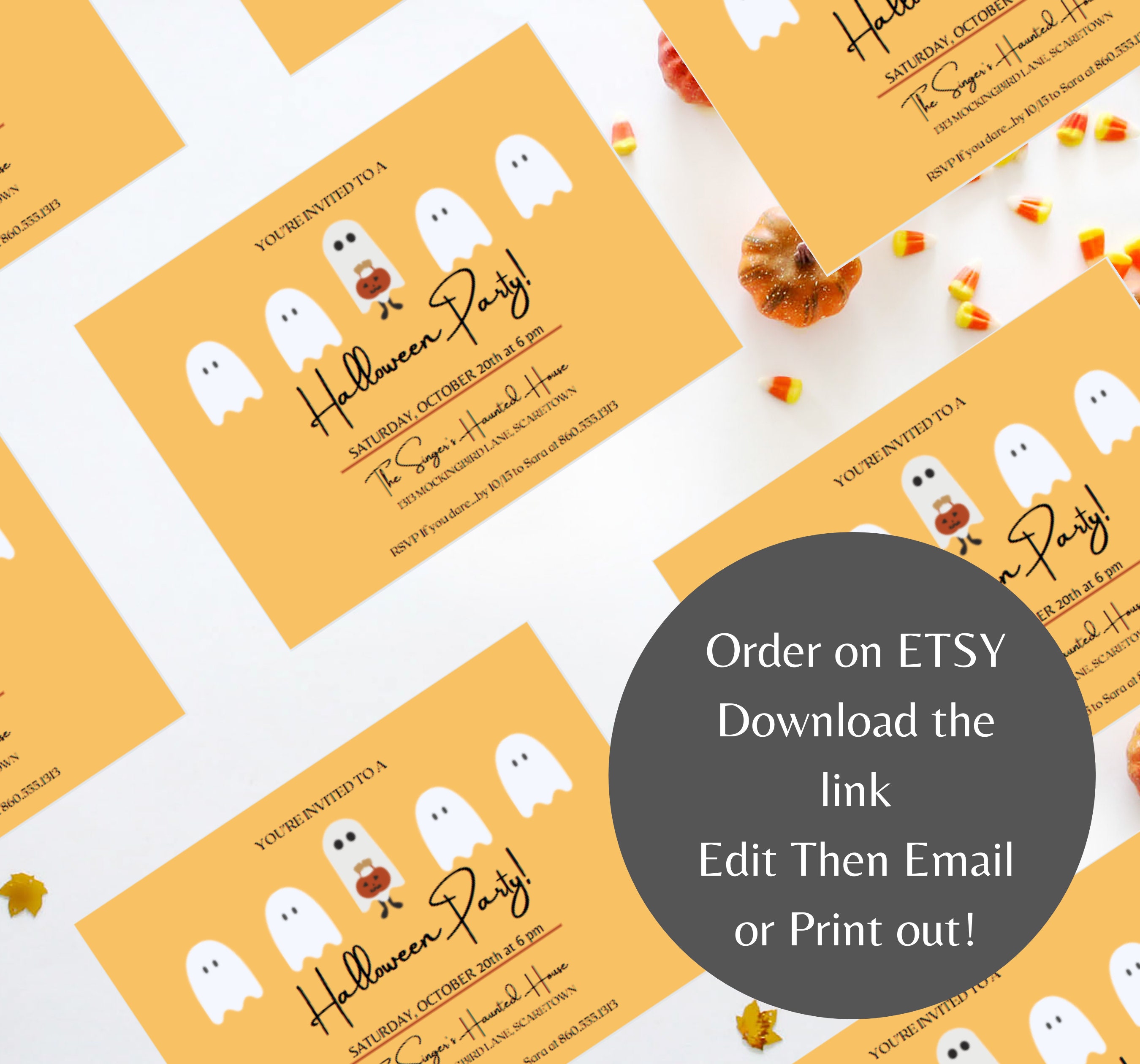EDITABLE HALLOWEEN PARTY Invitation! | Halloween | Canva Template ...