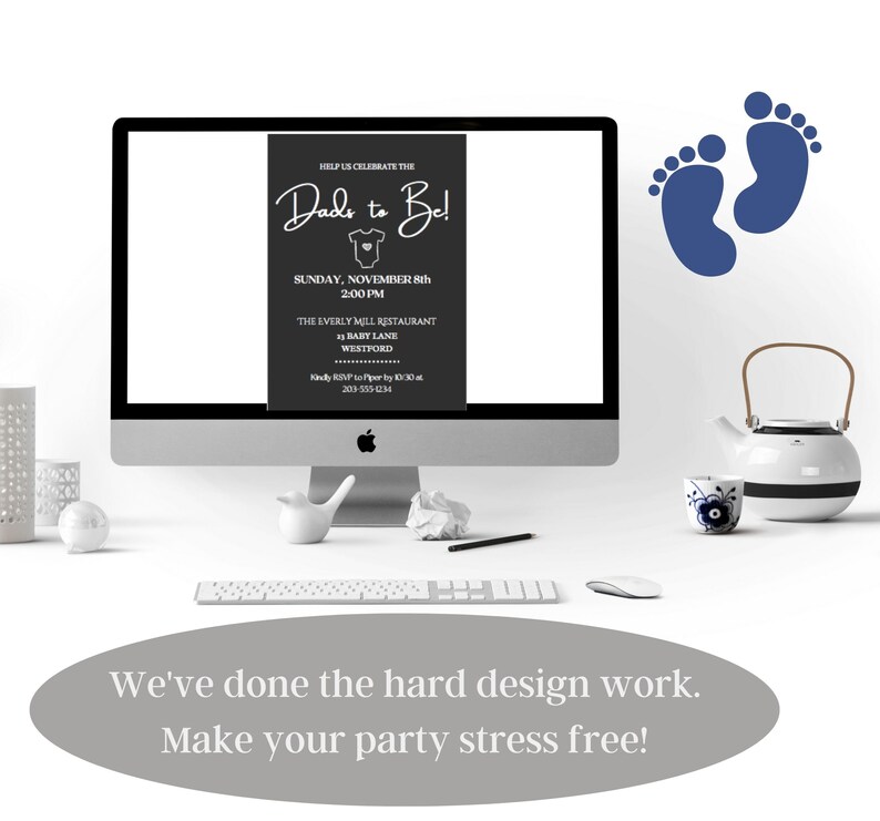 EDITABLE TWO DADS Baby Shower Invitation Template | Edit in Canva ...