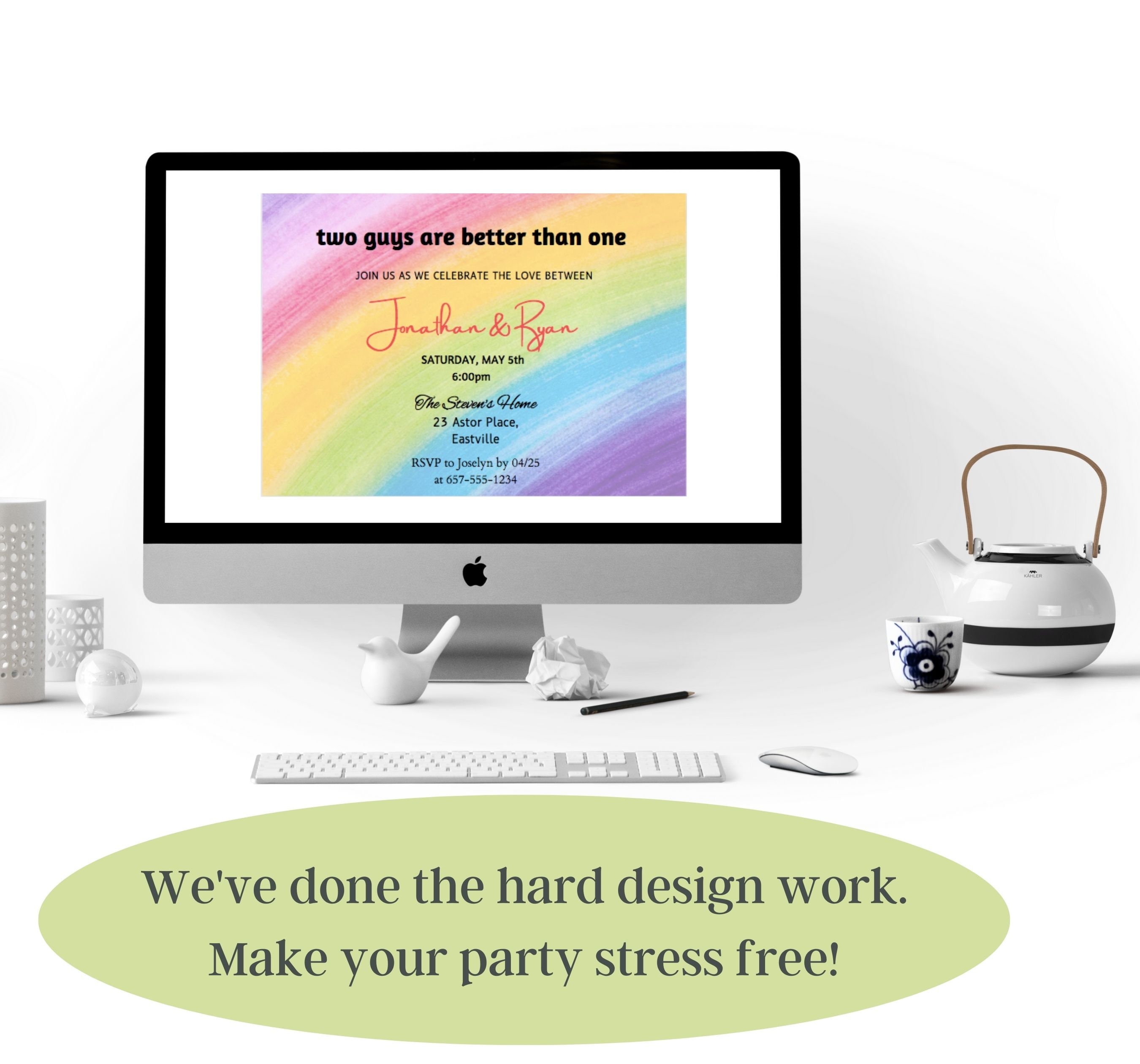 EDITABLE LGBTQ Shower Invitation Template | Modern Invitation | Two ...