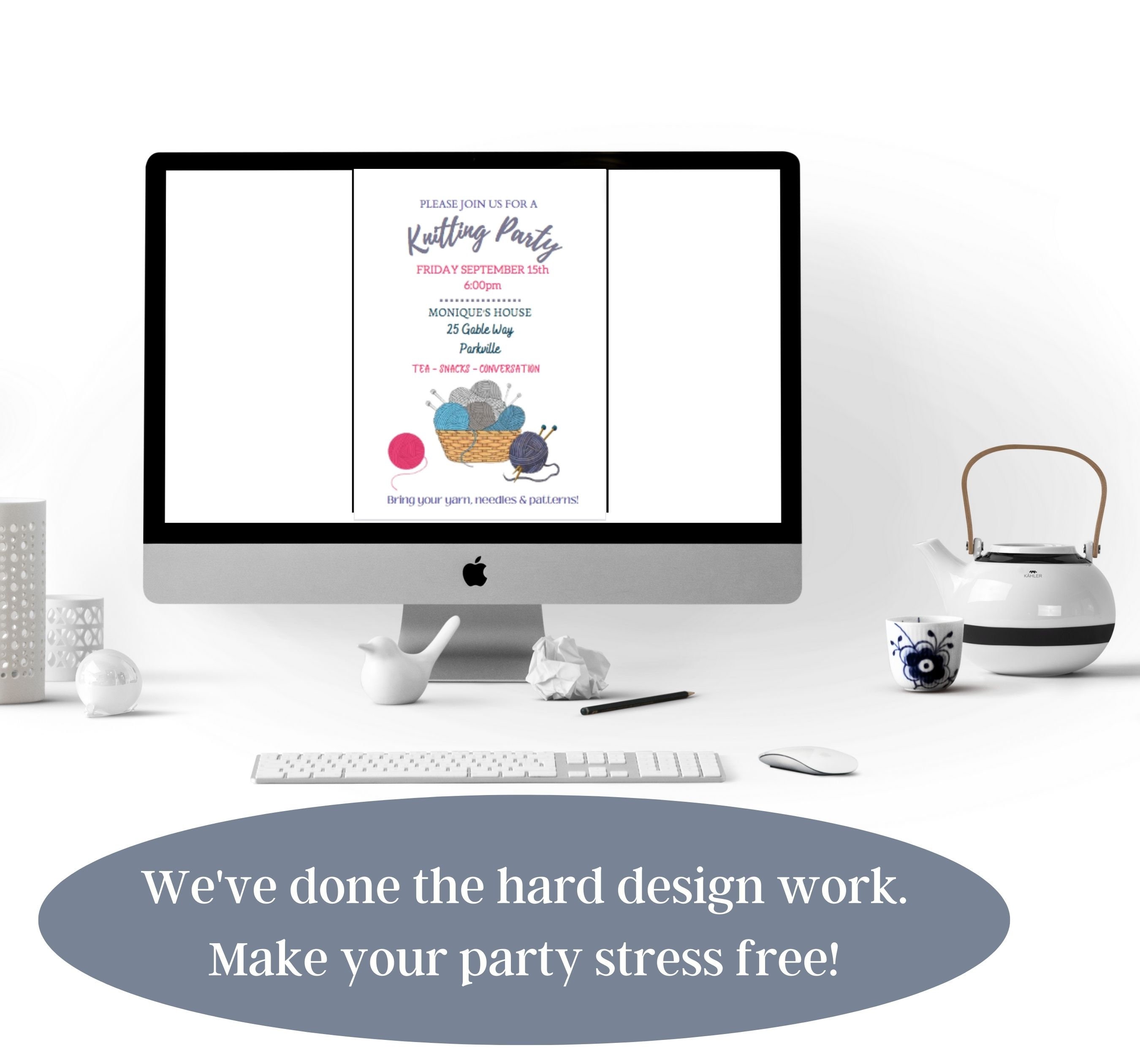 KNITTING CLUB Party Invitation Template | Groups and Organizations ...