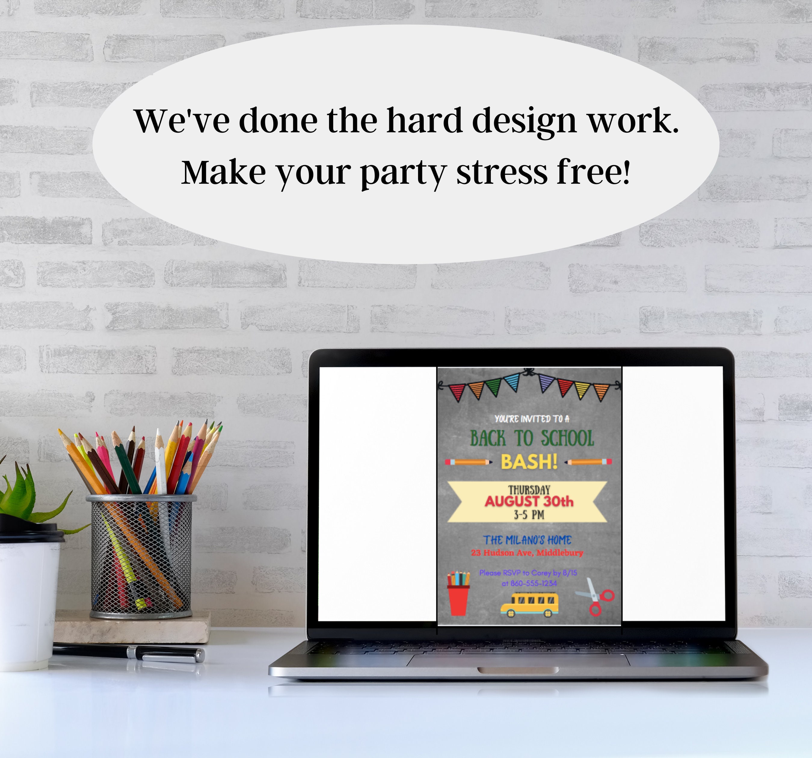 EDITABLE BACK to SCHOOL Party Template | Party Invitation | Customize ...