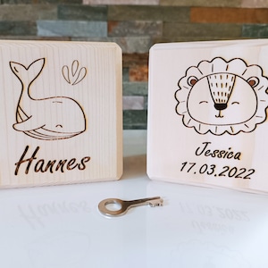 Holz Spardose mit Name Datum und Motiv, große Motivauswahl! - Etsy.de