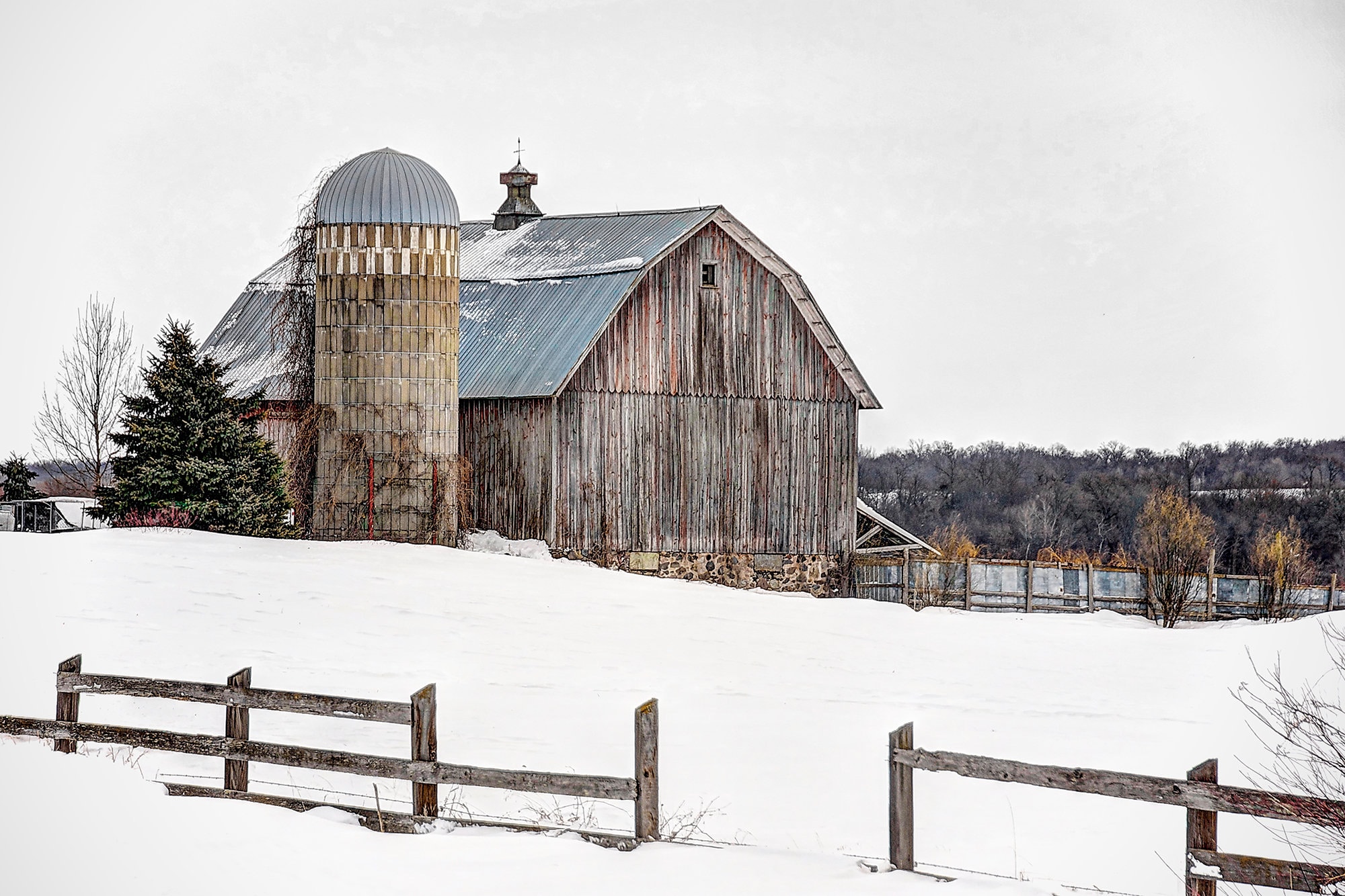 Barn in Winter Photo Country Landscape Photo Rustic Winter | Etsy