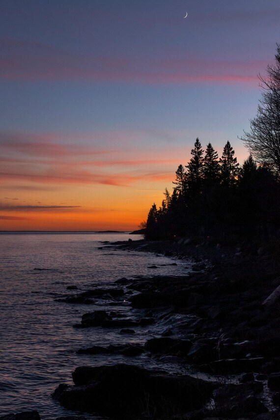 Sunset Photo Shoreline Sunset Photo Landscape Photography | Etsy
