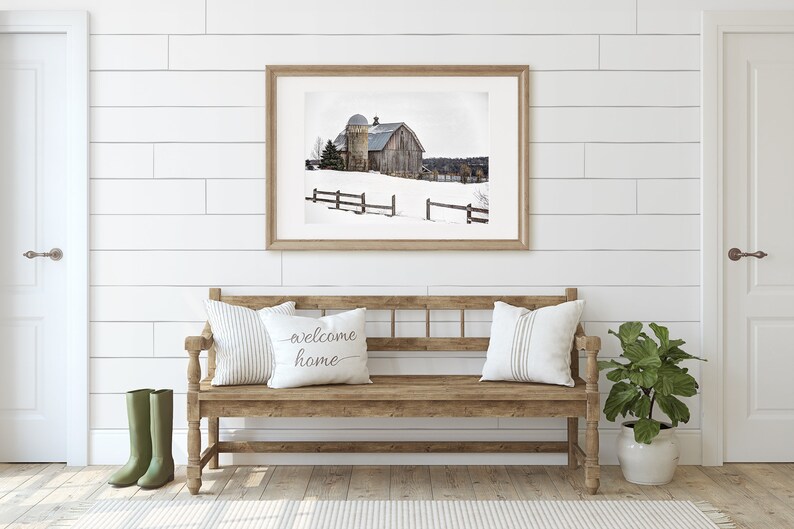 Barn in Winter Photo Country Landscape Photo Rustic Winter - Etsy