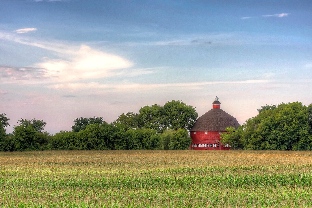 Red Round Barn Photography Print | Rustic Farmhouse Wall Art - Etsy
