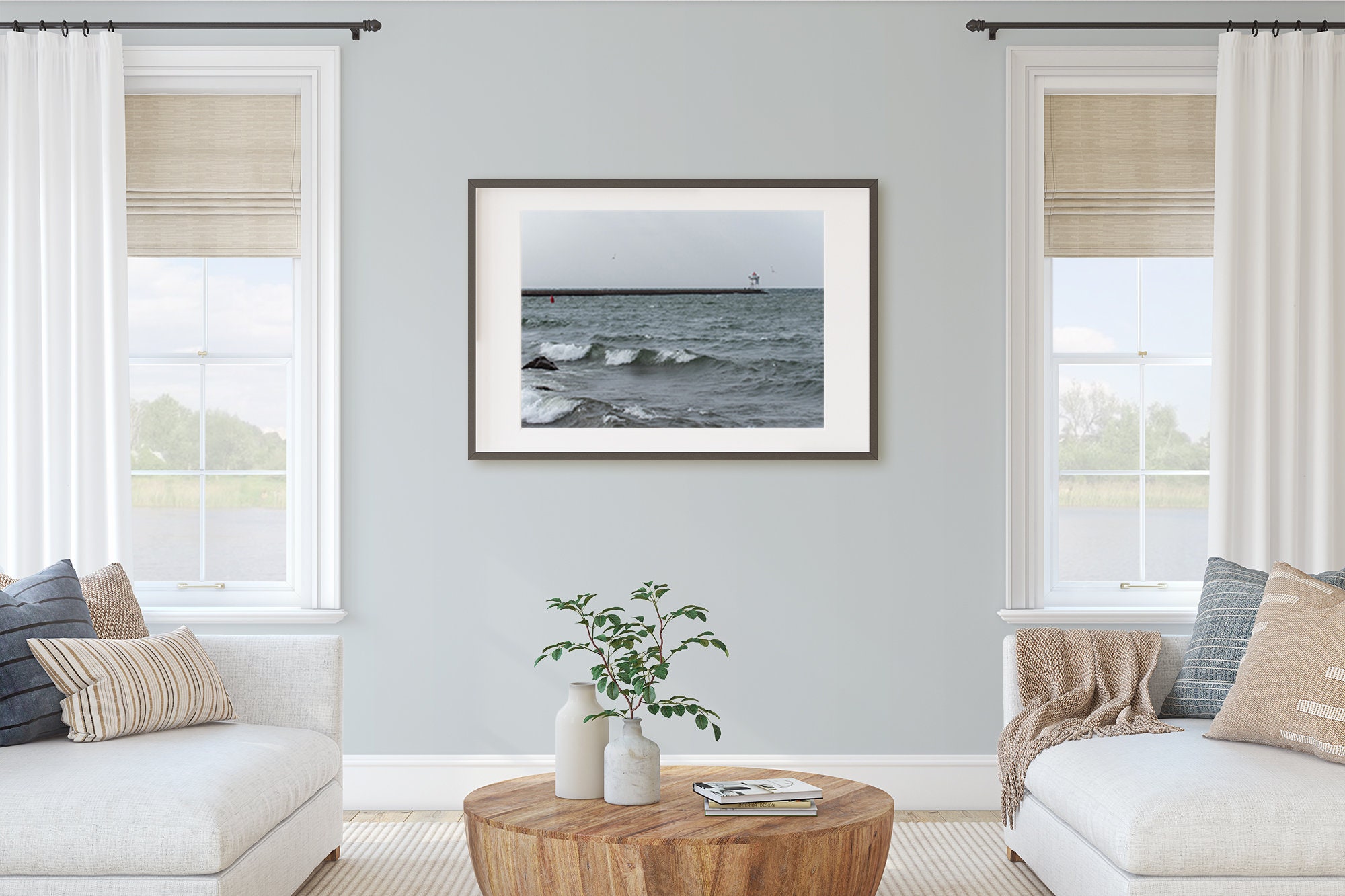 Two Harbors Breakwall Waves, Great Lakes Lighthouse Photo, Coastal ...