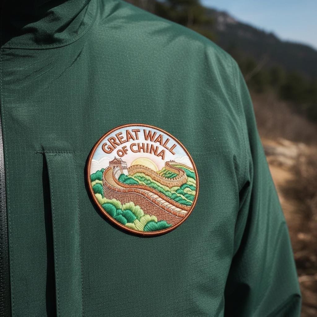 Great Wall of China Patch (3.1 Inch) Embroidered Iron or Sew-on Badge ...