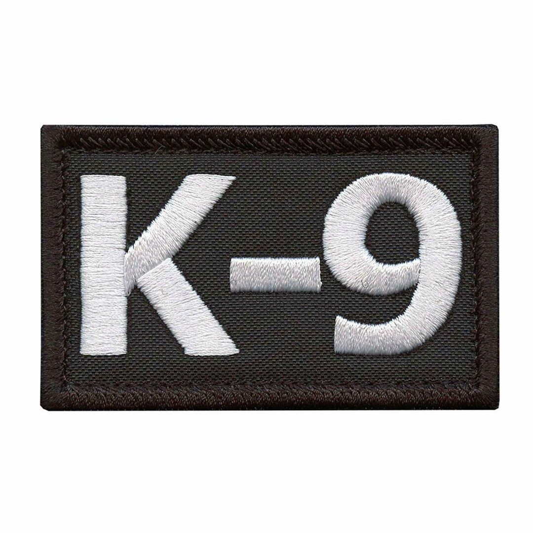 K-9 Patch 5 X 2 Inch Embroidered Hook Loop Fastener Laser Cut Badge ...