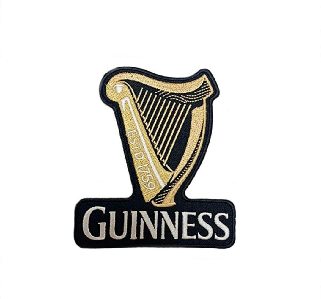 Guinness Harp Logo Patch (4 Inch) Embroidered Iron-on or Sew-on Badge ...