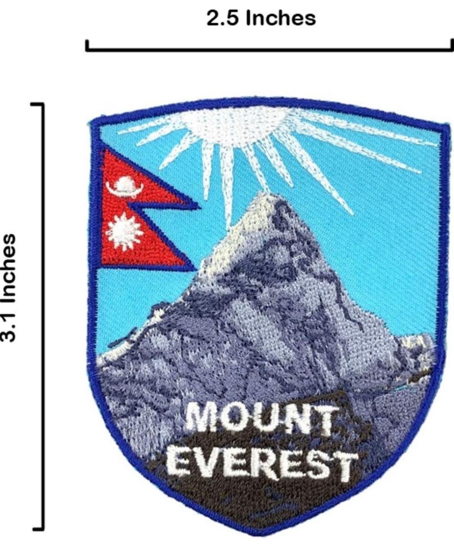 Mount Everest Patch (3.1 Inch) Embroidered Iron or Sew-on Badge Hiking ...