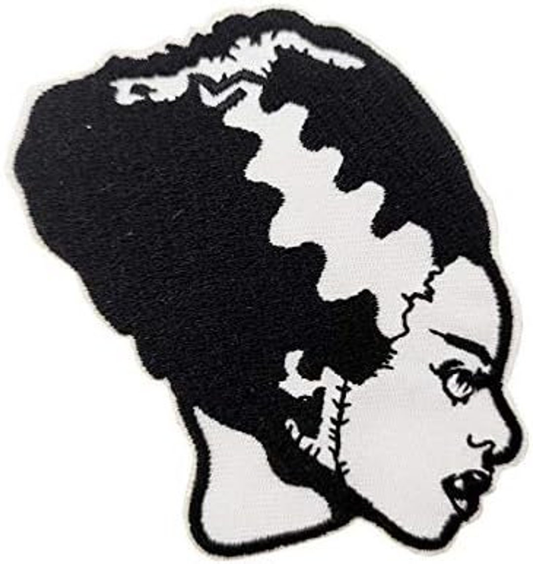 Bride of Frankenstein Patch (3 Inch) Iron or Sew-on Badge Retro Horror Movie Monster Emblem DIY ...