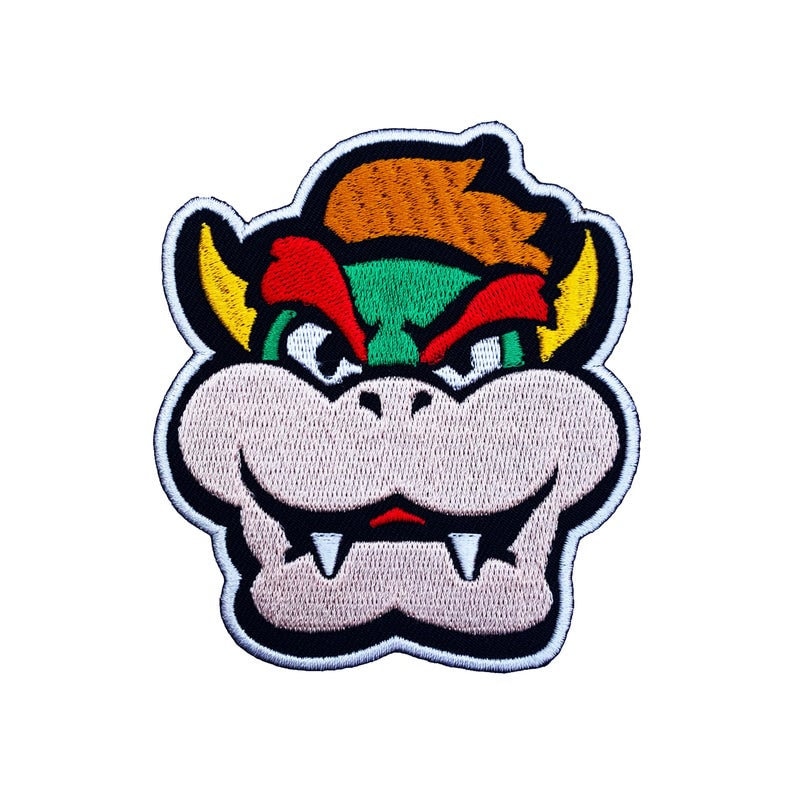 Bowser Face Patch Super Mario Brothers Embroidered Iron or Sew | Etsy