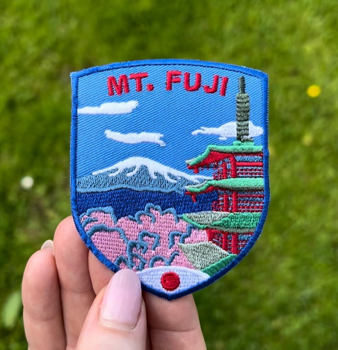 Mount Fuji Patch (3.1 Inch) Embroidered Iron or Sew-on Badge Hiking ...