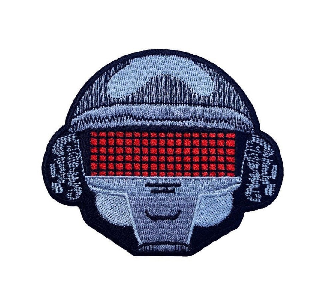 D-aft Punk Patch (90 Mm) Embroidered Iron or Sew-on Badge Robot Helmet ...
