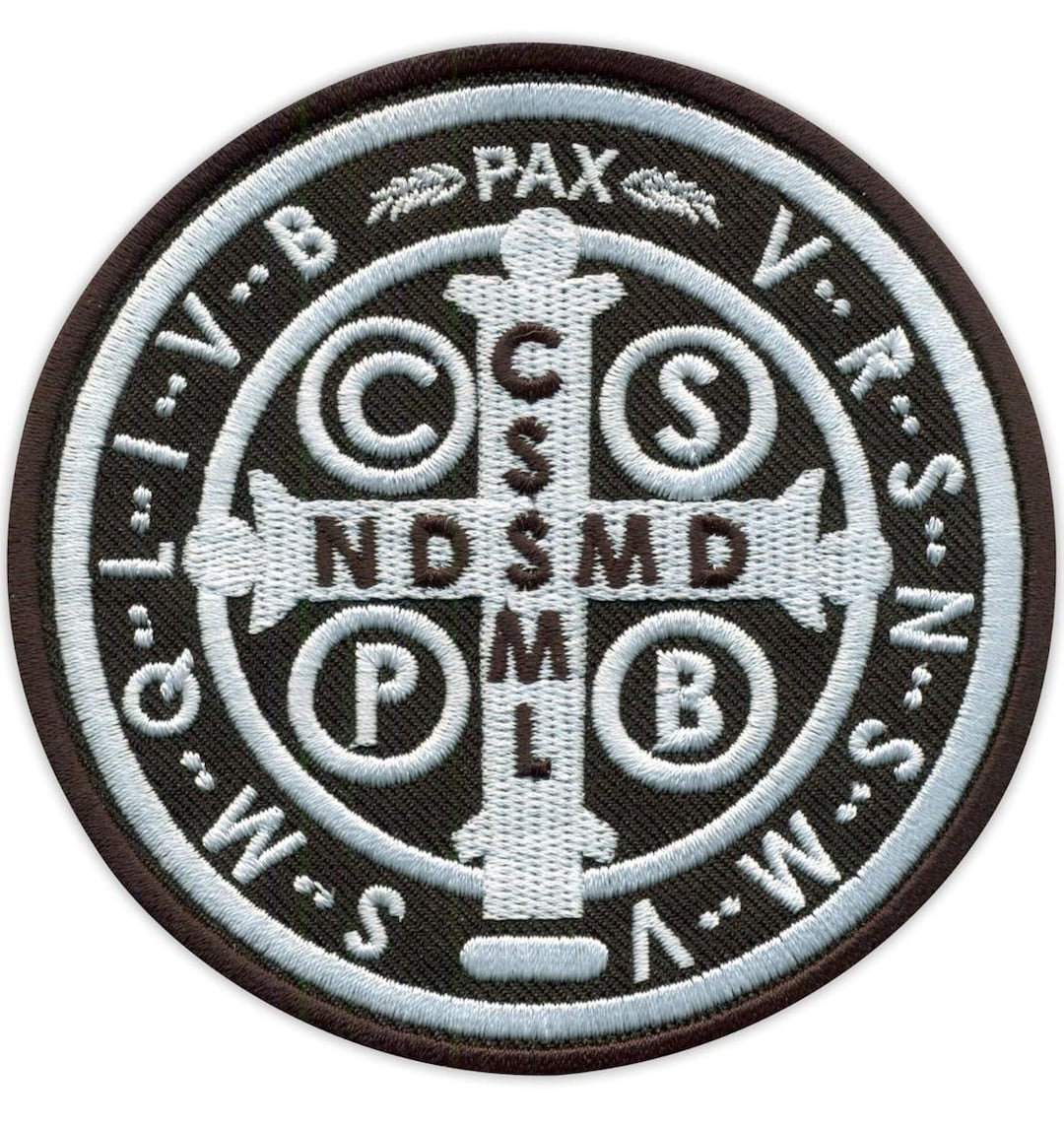 St Benedict Medal Patch (3 Inch) Embroidered Iron/sew-on Badge Catholic ...