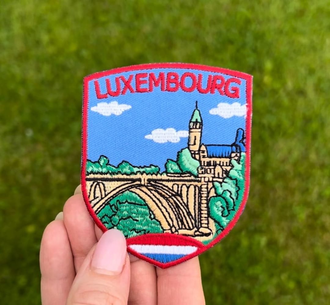 Luxembourg Patch (3.1 Inch) Embroidered Iron or Sew-on Badge European Travel Sightseeing ...