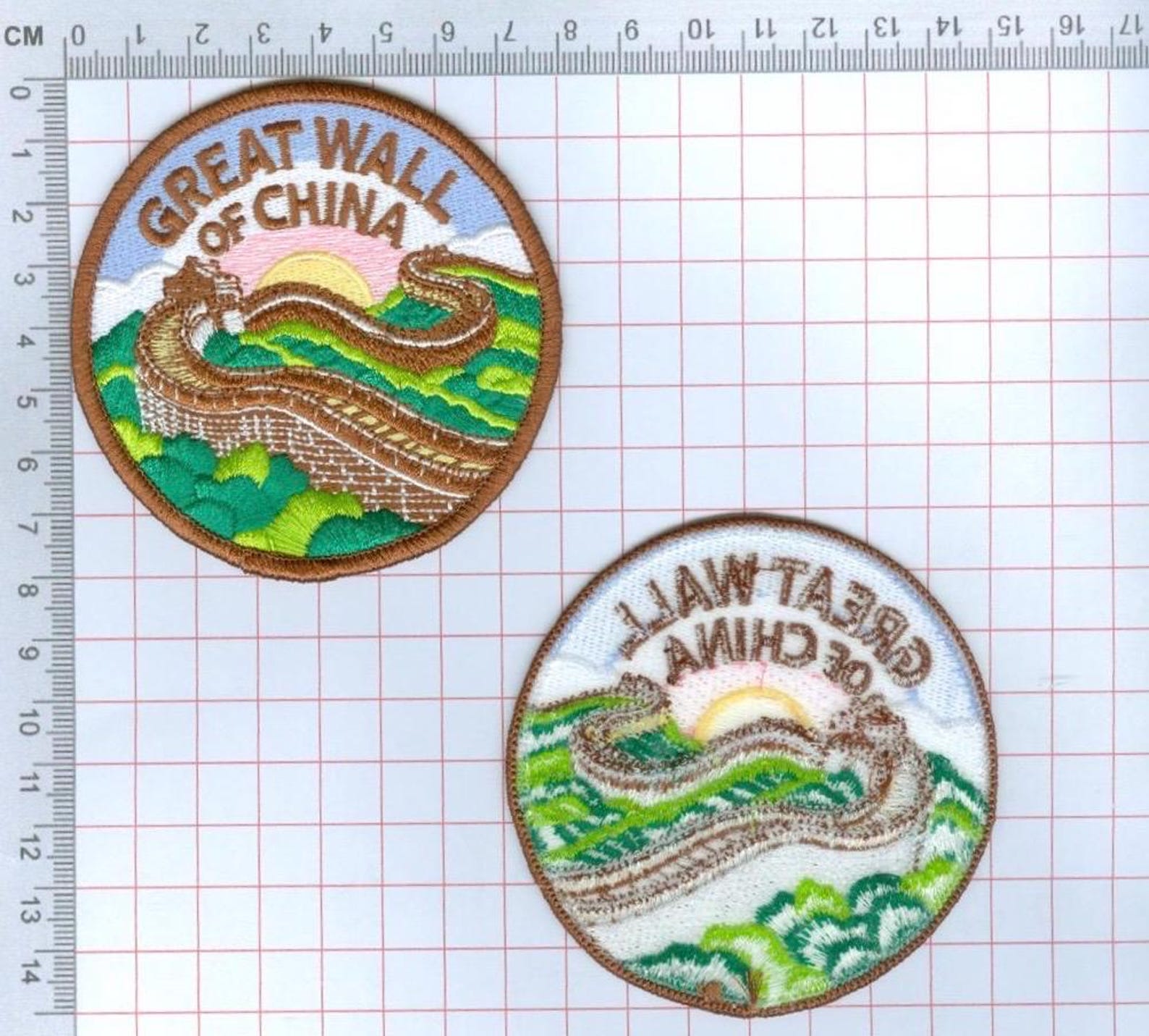 Great Wall of China Patch (3.1 Inch) Embroidered Iron or Sew-on Badge ...