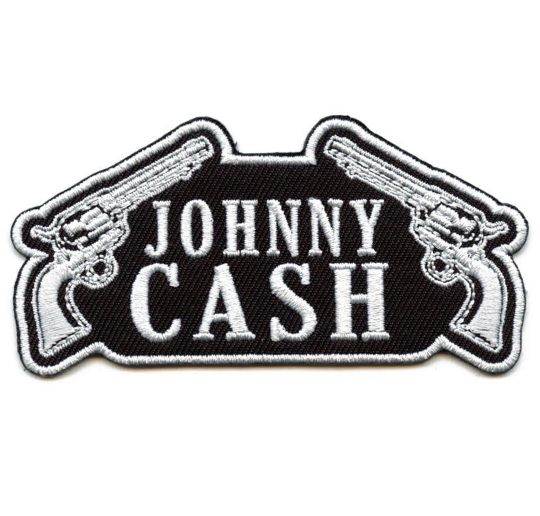 Johnny Cash (3.65 Inch) Embroidered Iron or Sew-on Badge Pistol Logo ...