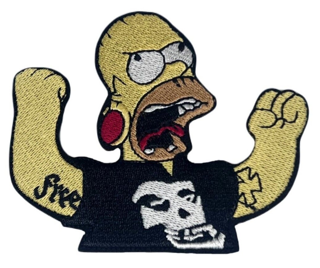 Homer Misfits Patch (3.5 Inch) Iron-on Badge Rockabilly Rocker Metal ...