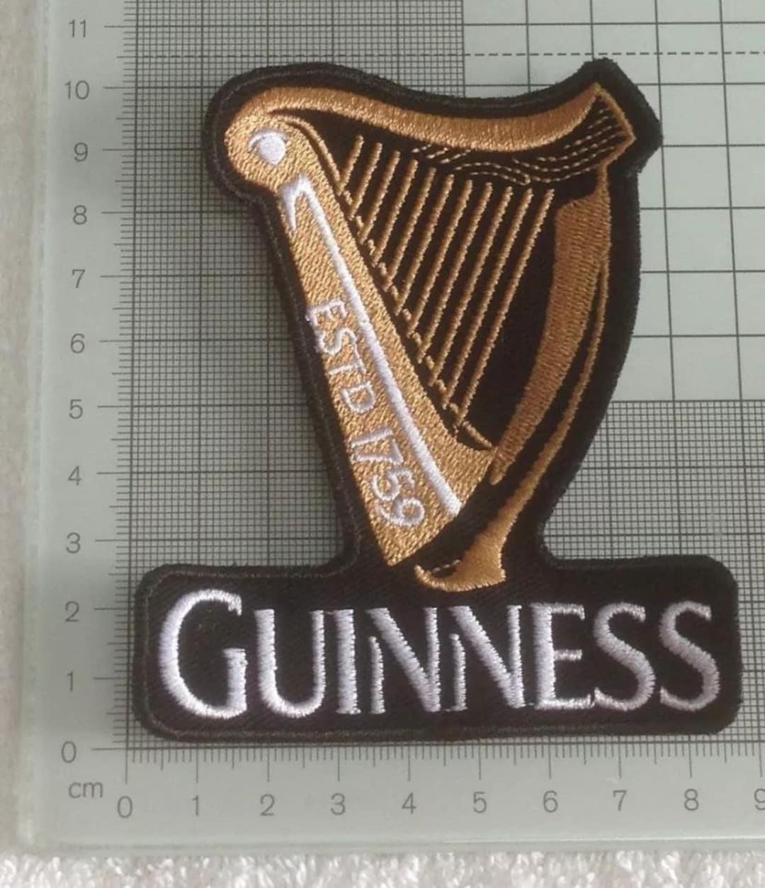 Guinness Harp Logo Patch 4 Inch Embroidered Iron or Sew-on Badge ...
