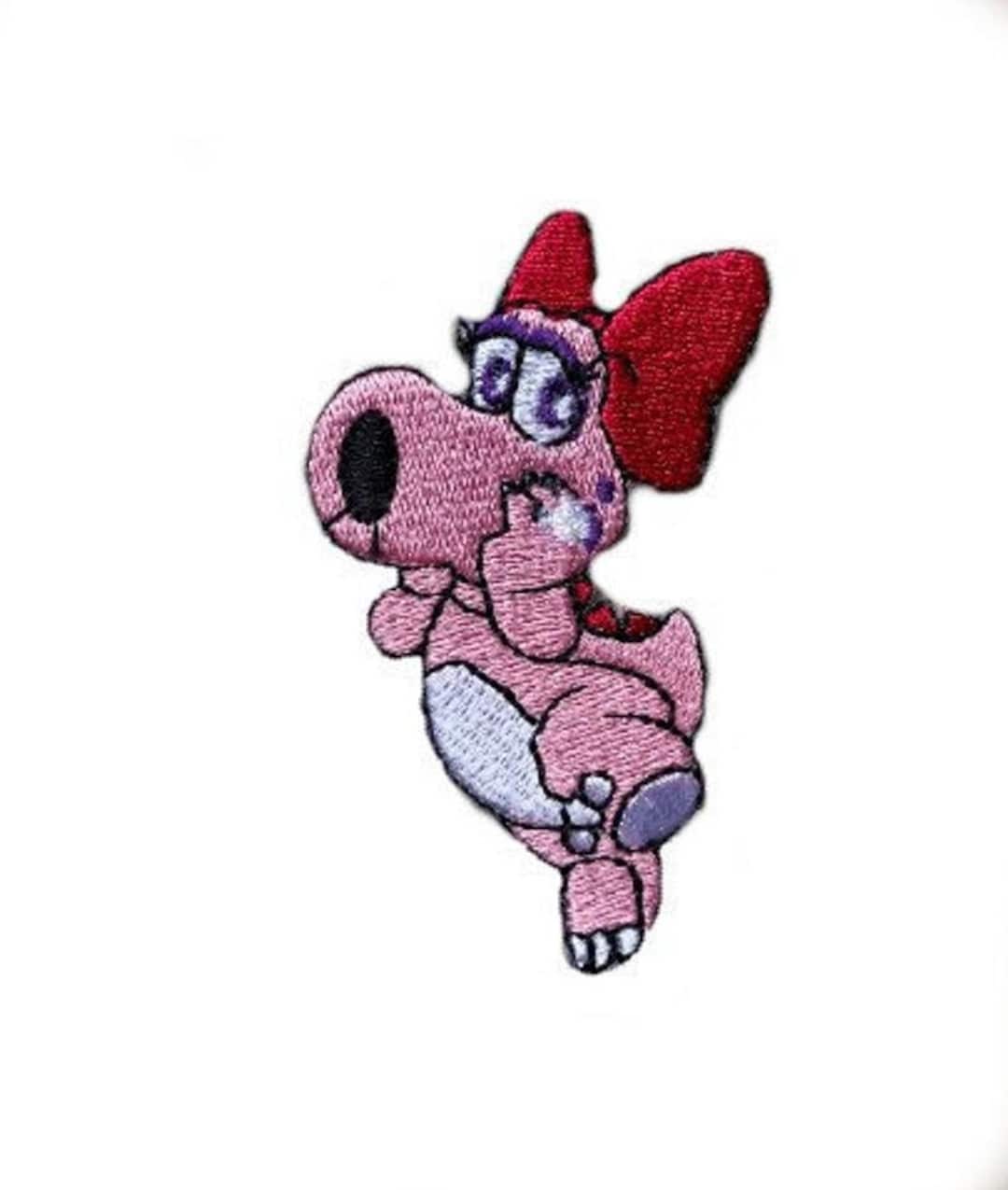 Birdo Patch Pink Dinosaur 2.75 Inch Embroidered Iron-on or Sew-on Badge ...