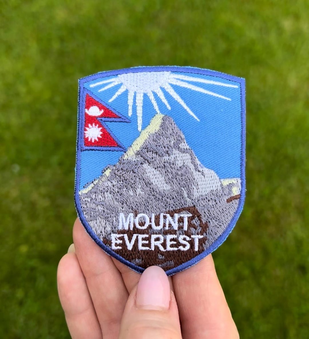 Mount Everest Patch (3.1 Inch) Embroidered Iron or Sew-on Badge Hiking ...