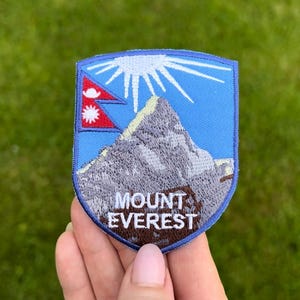 Mount Everest Patch (3.1 Inch) Embroidered Iron or Sew-on Badge Hiking ...