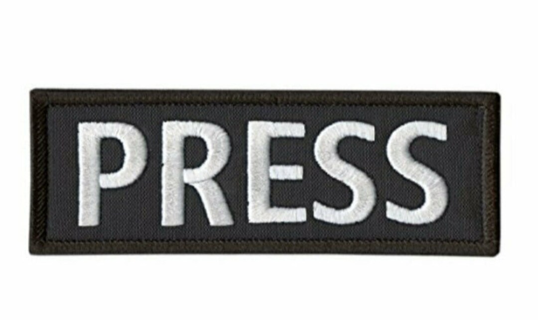 Embroidered PRESS Patch, Hook and Loop Fastener (5x2 Inch) - Etsy