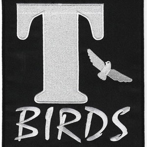 T-birds Patch (8 Inch) Extra Large Tbirds Grease Movie Embroidered Sew ...