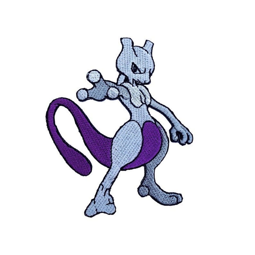 Mewtwo Patch (3 Inch) Embroidered Iron-on or Sew-on Badge Souvenir ...