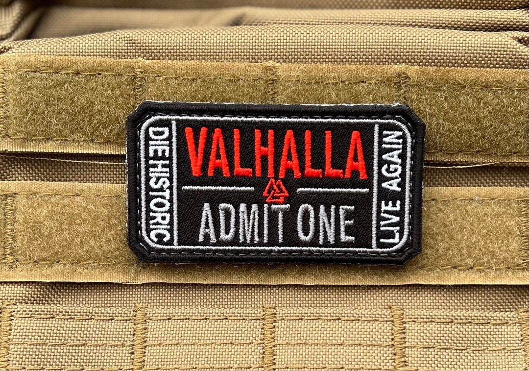 Ticket to Valhalla Admit One Patch (3 Inch) Hook and Loop Badge ...