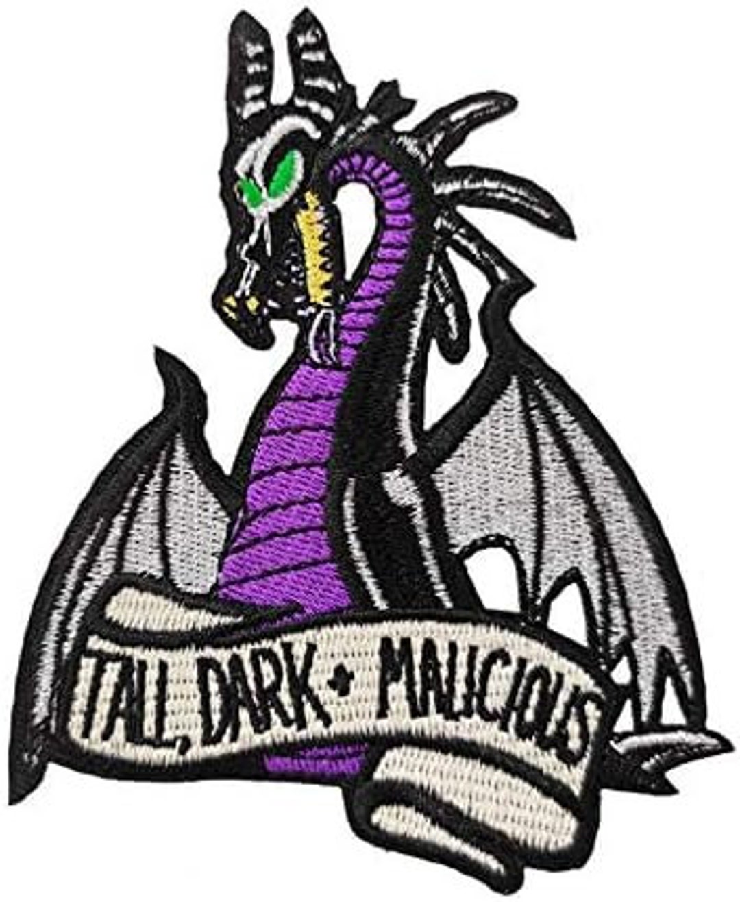 Large Dragon Tall Dark and Malicious Patch (4 Inch) Embroidered Iron ...
