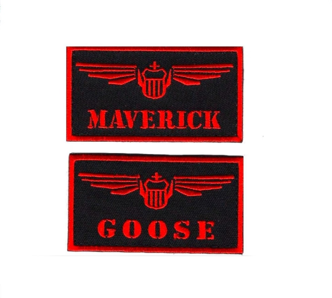 Maverick and Goose Top Gun Patch Set 3.5 Inch Hook and Loop Badge DIY ...