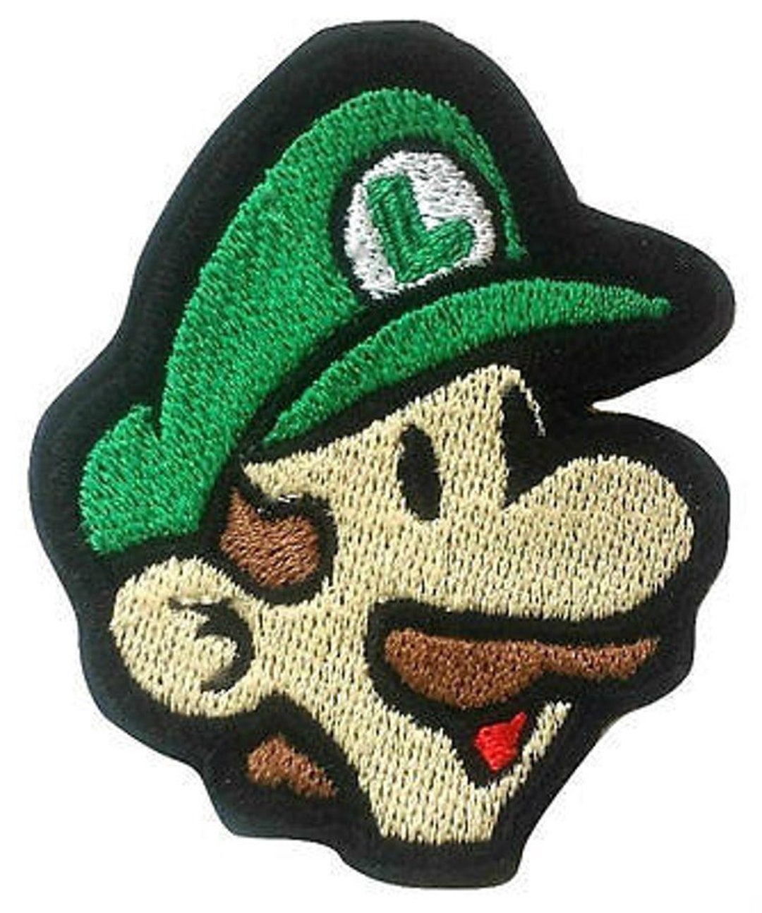 Luigi Face Patch 3.5 Inch Embroidered Iron / Sew on Badge Applique ...