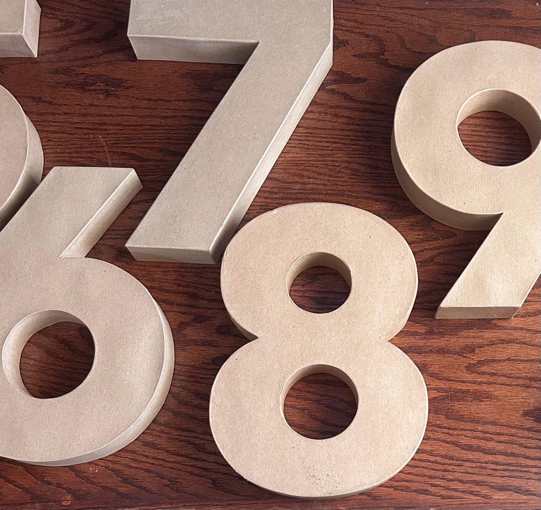 8 Inch Cardboard Block Letters | 3D Numbers Available - Etsy