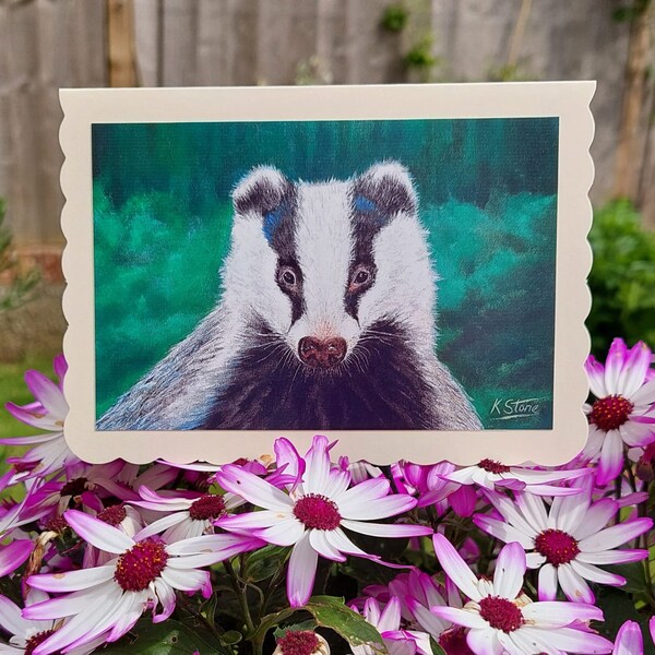 Badger Thank You Card - Etsy