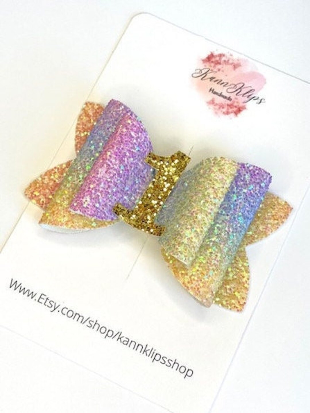 Beautiful Birthday Glitter Rainbow Bows, Girl Hair Bows, Hair ...