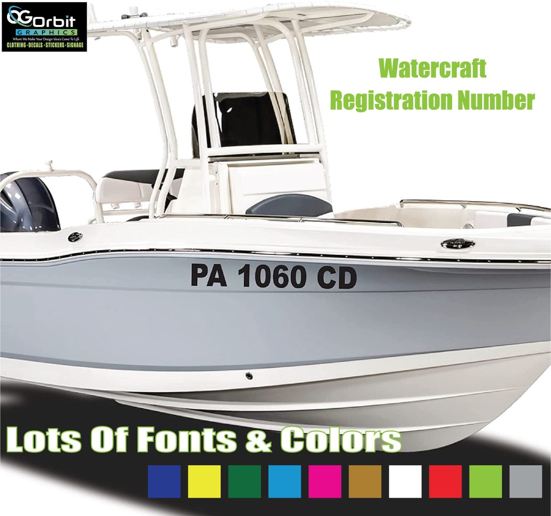 Watercraft Registration Numbers, Jetski Registration Sticker, Kayak ...