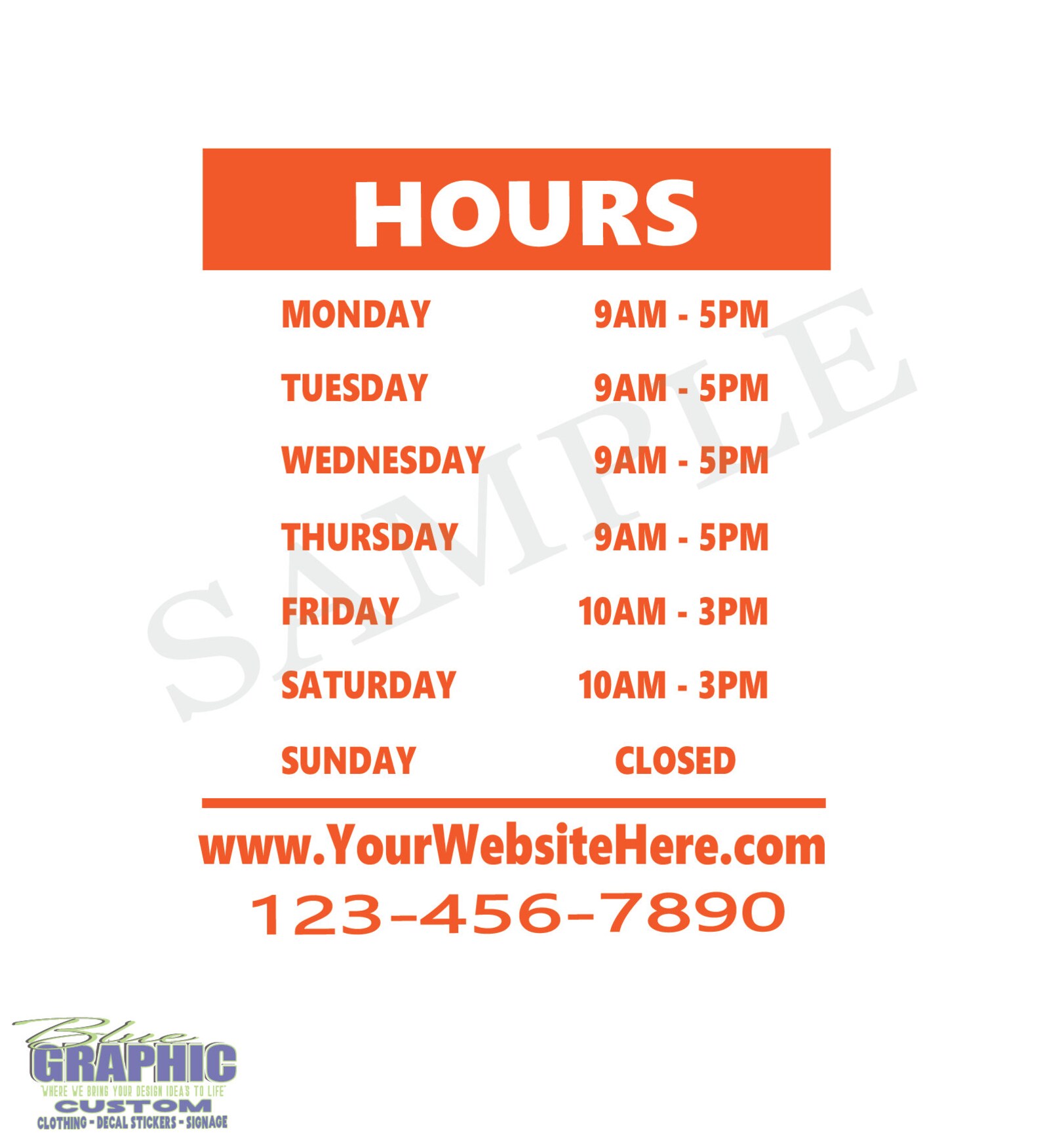 Store Hours Custom Store Hours Custom Business Hours Sign | Etsy