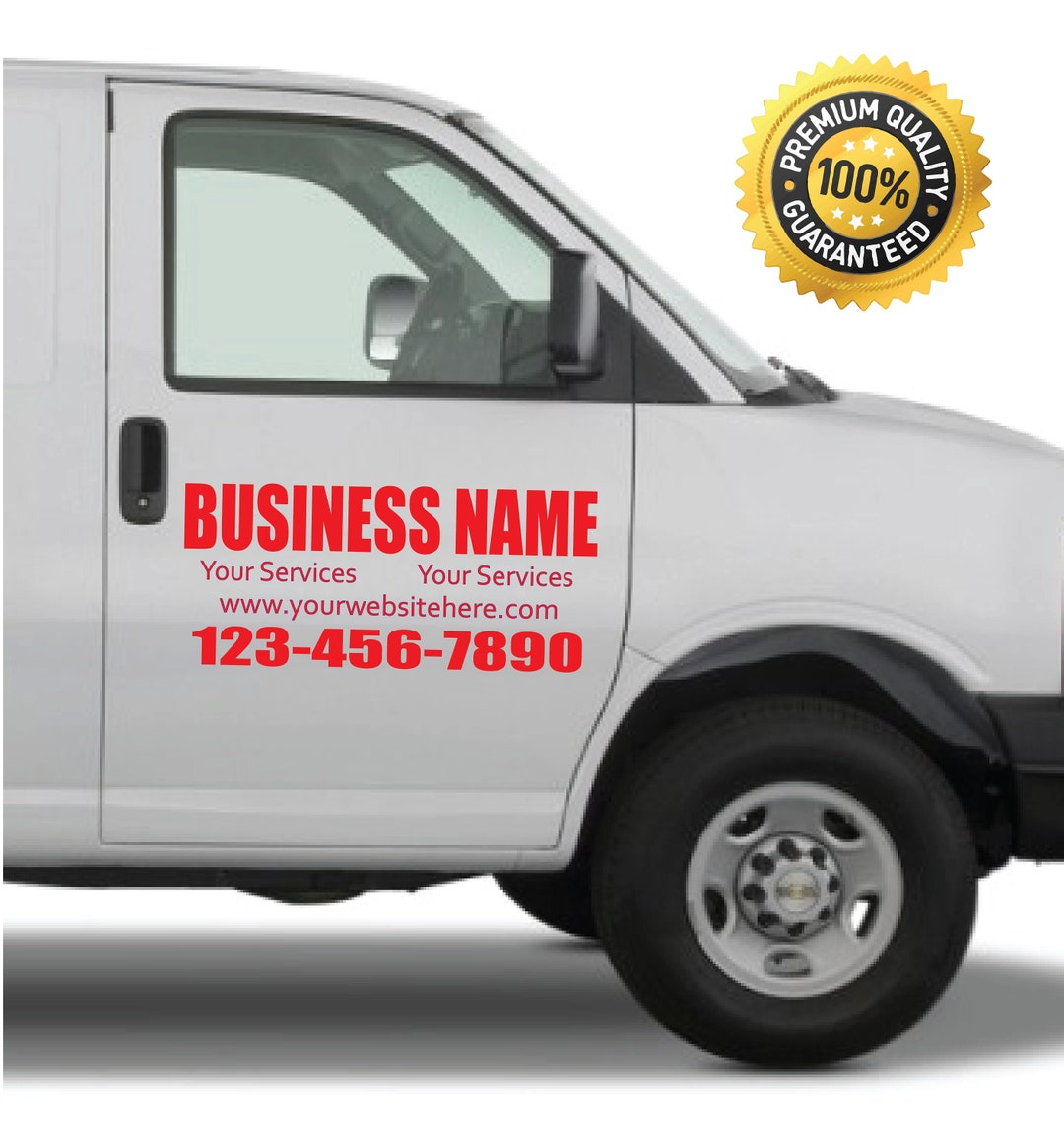 SET OF 2 -custom Business Logo Vehicle Decal Stick Car Sign, Custom ...