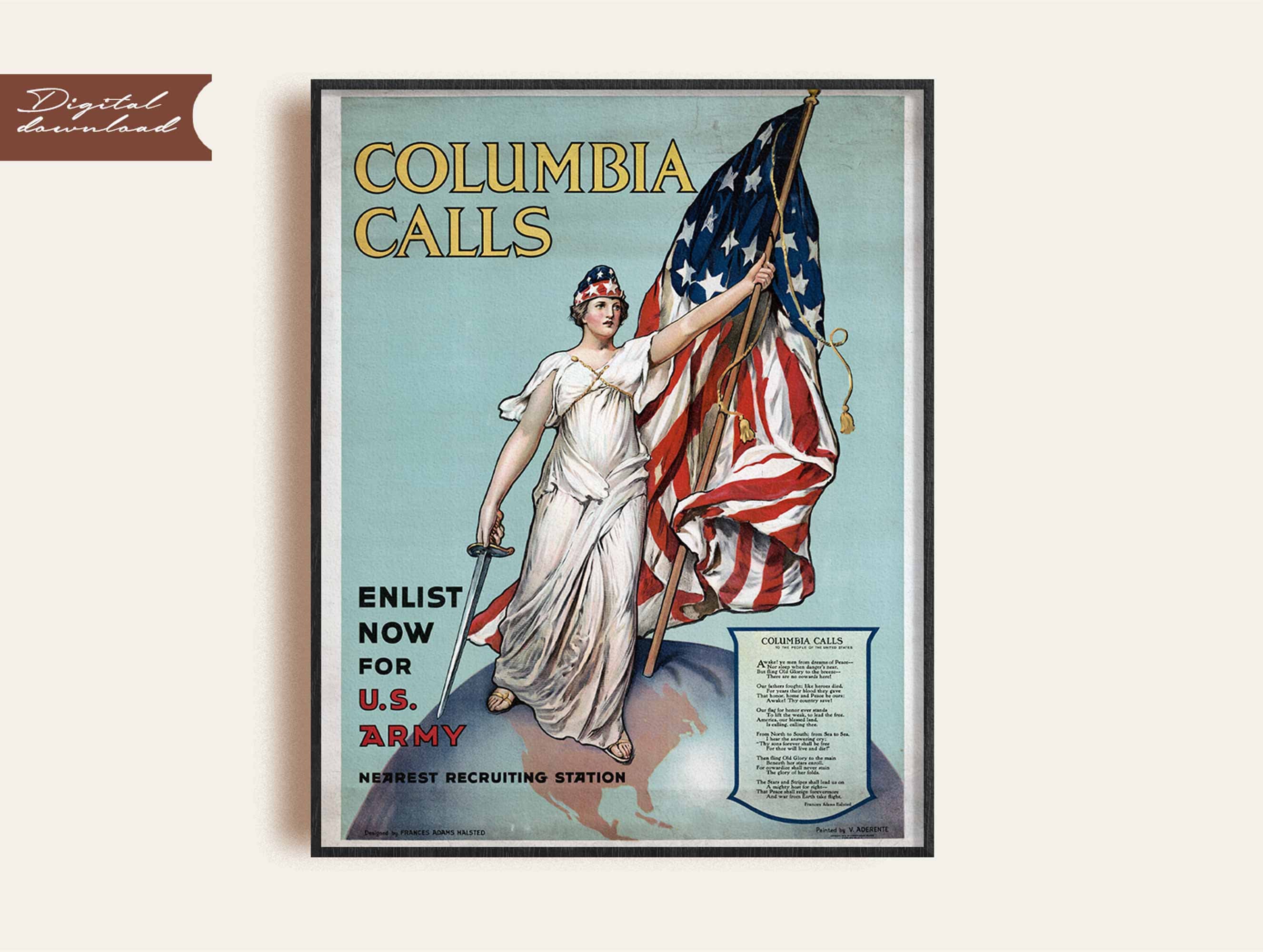 Vintage Columbia Calls Poster Printable Art Print Digital - Etsy New ...