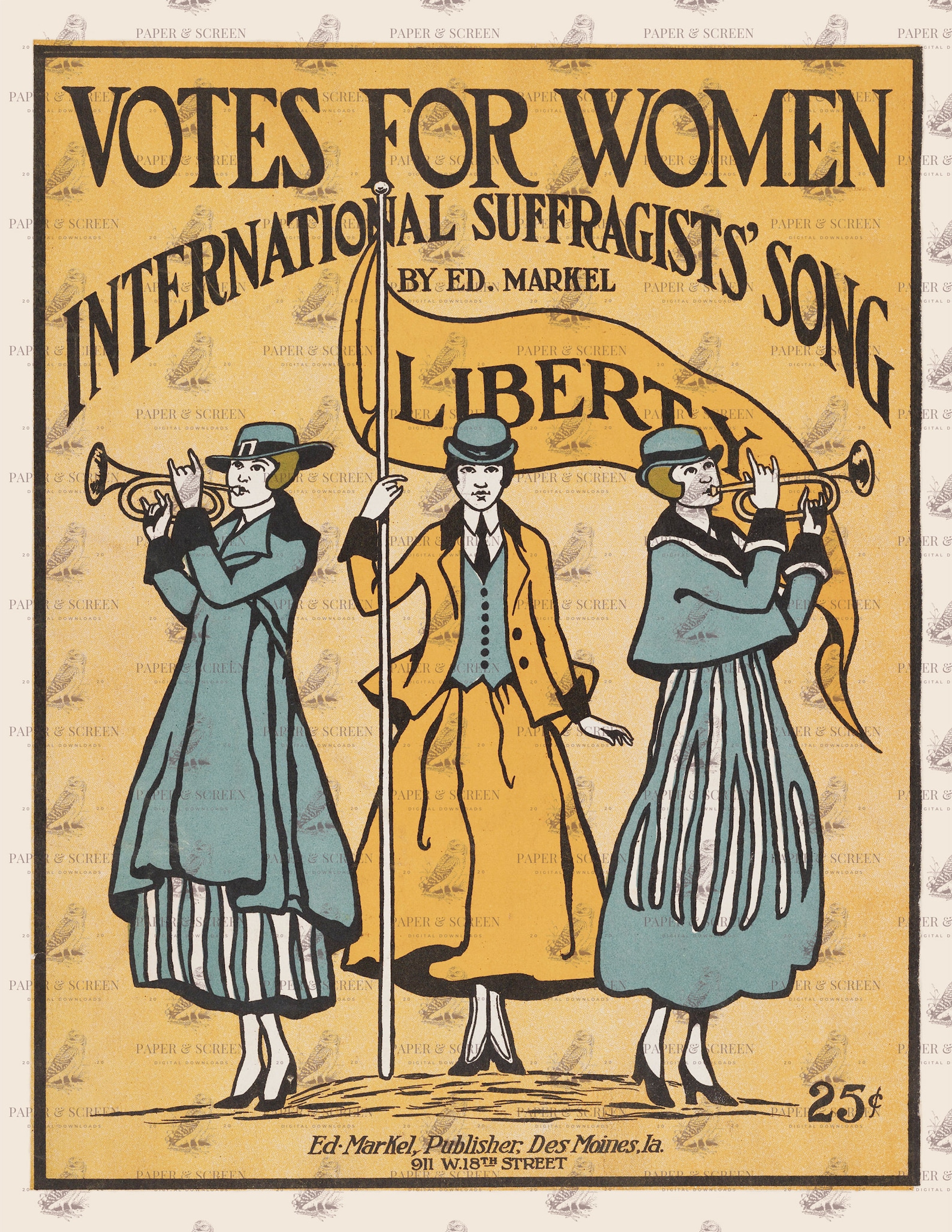 Votes For Women Vintage Wall Art Printable Art Print Digital | Etsy